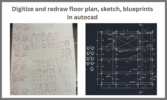Digitize and redraw floor plan, sketch, blueprints, drawing, jpg in ...