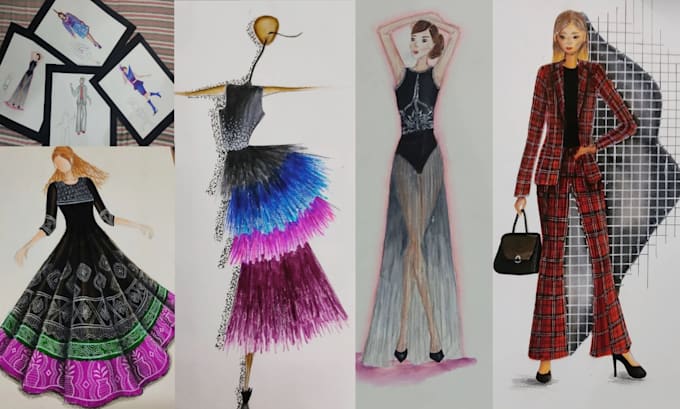 Draw professional fashion illustration or sketch by Daniaali619 | Fiverr