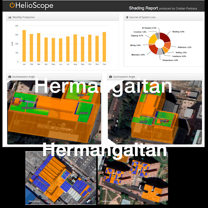 Create a professional helioscope desing and sketchup by Hermangaitan ...