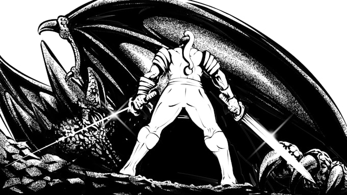 Draw epic black and white concept art by Domtheson | Fiverr