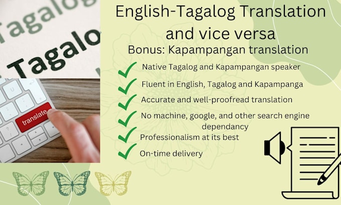 Translate english to tagalog, vice versa and proficient in kapampangan ...