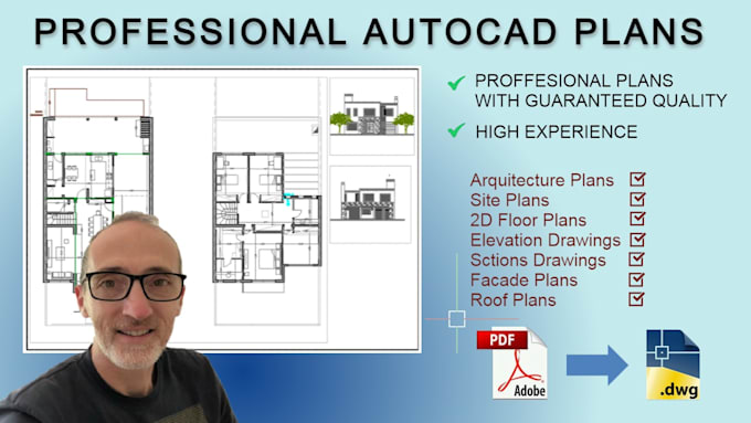 Convert pdf and sketches files to autocad plans by Paguirrepaz | Fiverr