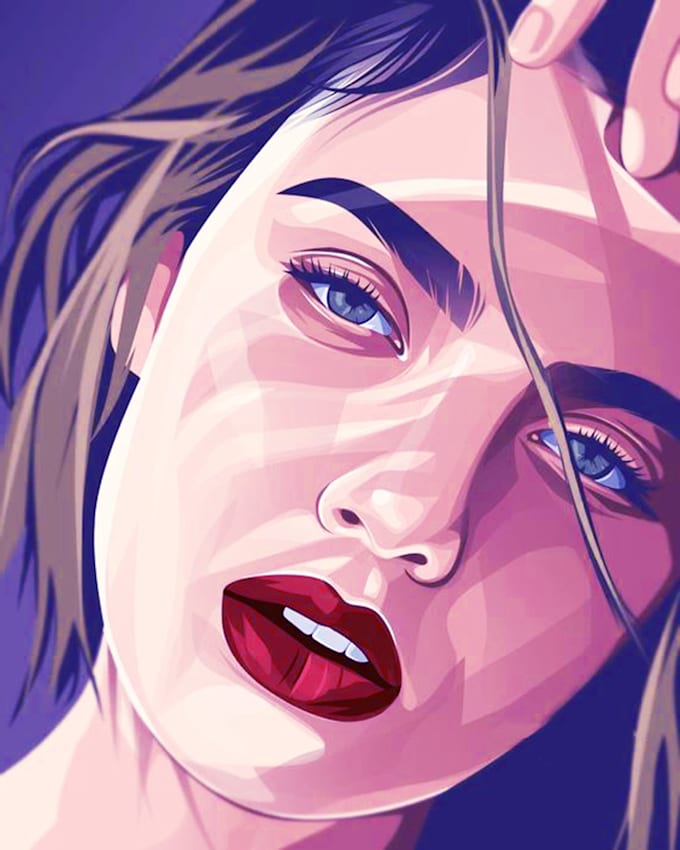 Draw portrait vector art by Atsyarts | Fiverr