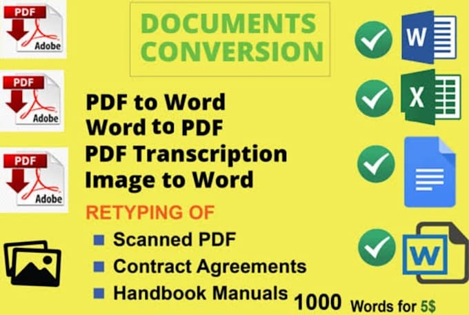 Convert pdf to word, very fast by Emejimjoseph | Fiverr