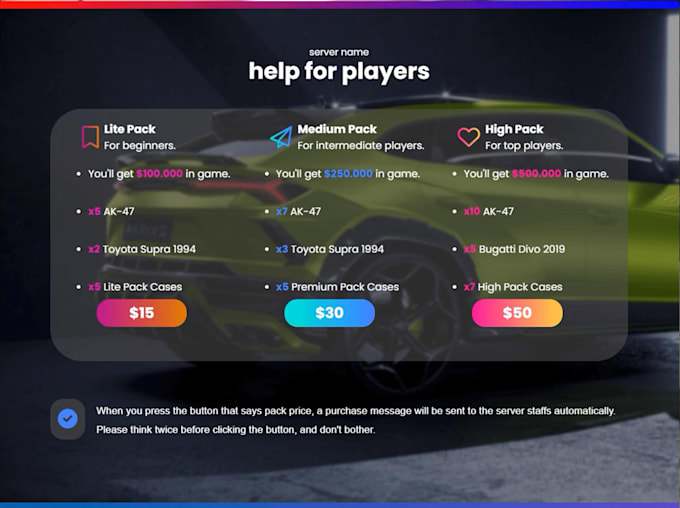 Create excellent ui for fivem servers by Efeshu | Fiverr