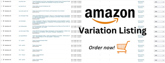 Create amazon variation listing or fix parent child amazon product listing by Vislyquiaot | Fiverr