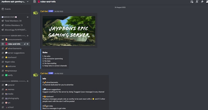Create a nice discord server for your community by Jaydbon | Fiverr