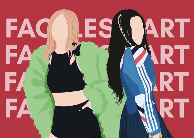 Draw faceless art, minimalist digital portrait by Agaaaaahhh | Fiverr