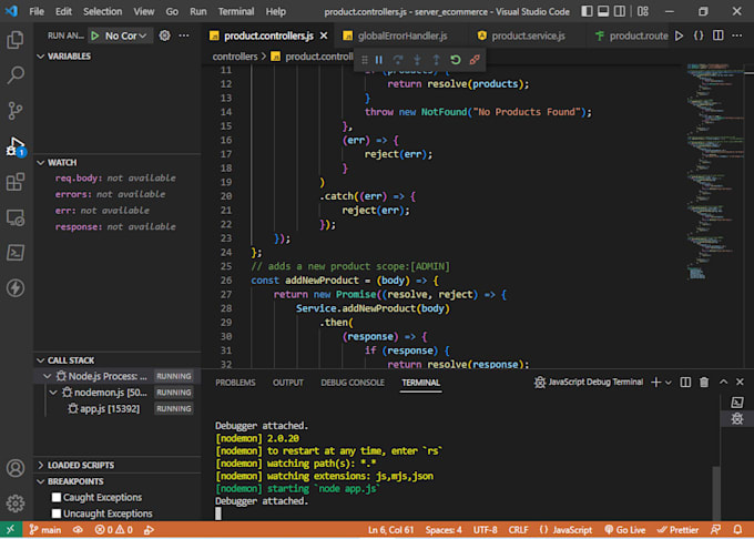 Node js, javascript debugging Node js, javascript debugging