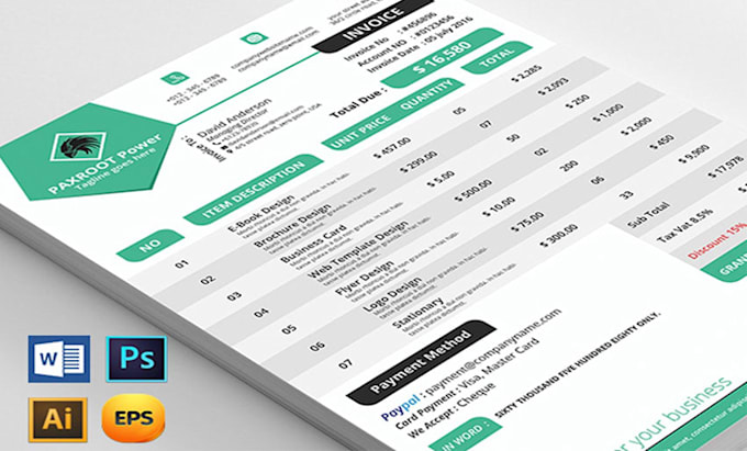 Create professional invoice template by Hiummer57 | Fiverr
