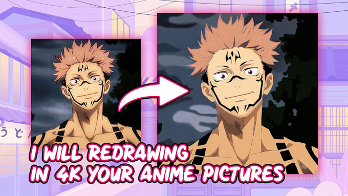 Redrawing in 4k your anime picture by Auroracoi | Fiverr