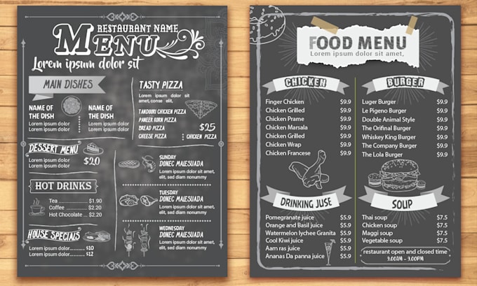 Design digital menu, food menu, restaurant menu card by Kaiyum963 | Fiverr