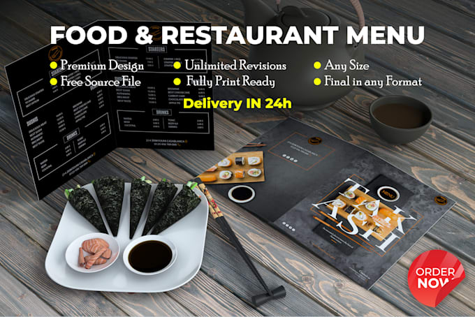 Create a professional and unique menu design by Itsmeyassiine | Fiverr