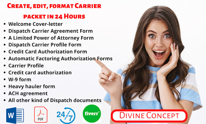 Format, create and edit and carrier packets by Divine_concept9 | Fiverr
