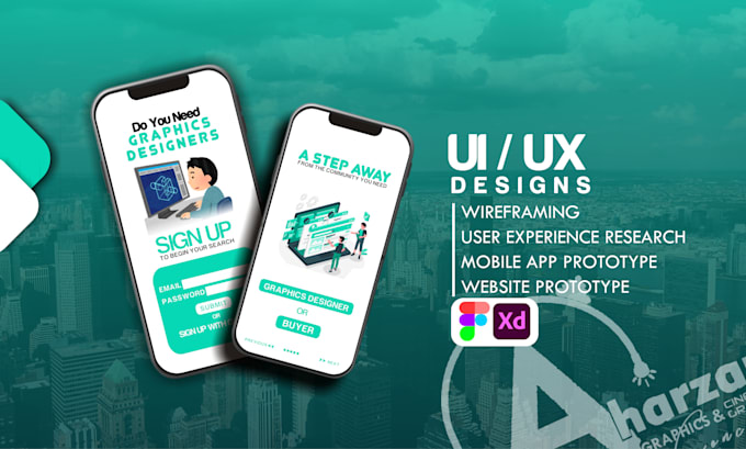 Do ui ux, user interface, ux wireframe and mobile ui, ui ux prototyping by Ahargraphics | Fiverr