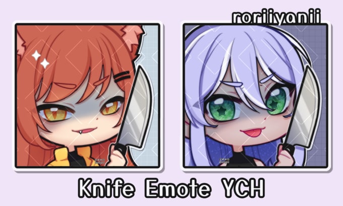 Draw Your Vtuber In Twitch Discord Yt Knife Icon Or Emote By Roriiyanii