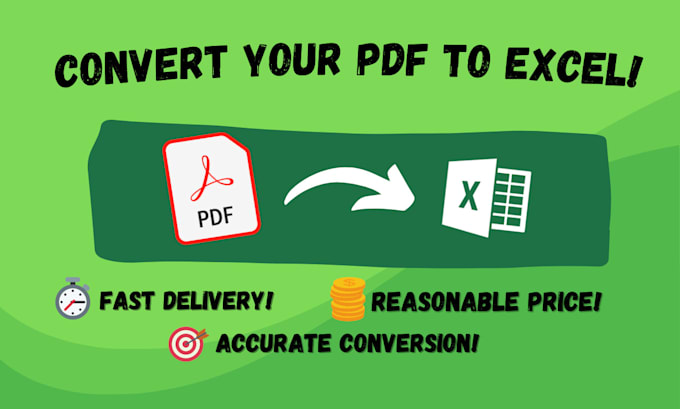 Convert pdf to excel by Rp1299 | Fiverr