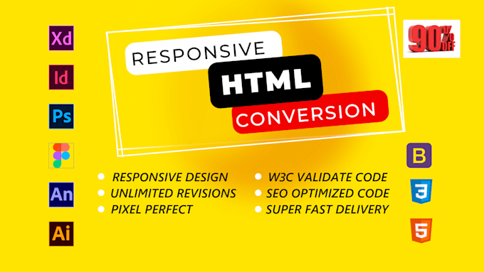 Convert psd to html, xd to html, figma to html to make a website by ...