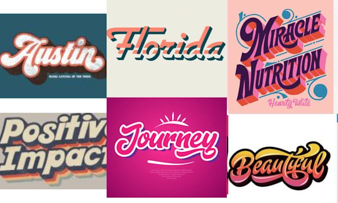 Custom typography font , retro script, nbl, mlb logo with high quality ...