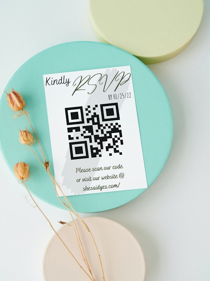 Design a digital qr code scanner rsvp card for weddings and parties by ...