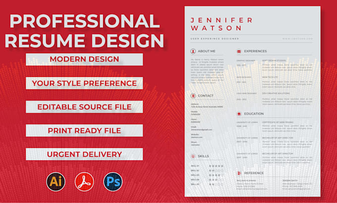 Design a graphic resume cv to stand out from competitors by ...