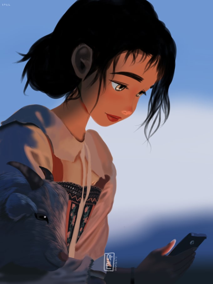 Draw potrait semi realism cartoon in disney style by Artrianis | Fiverr