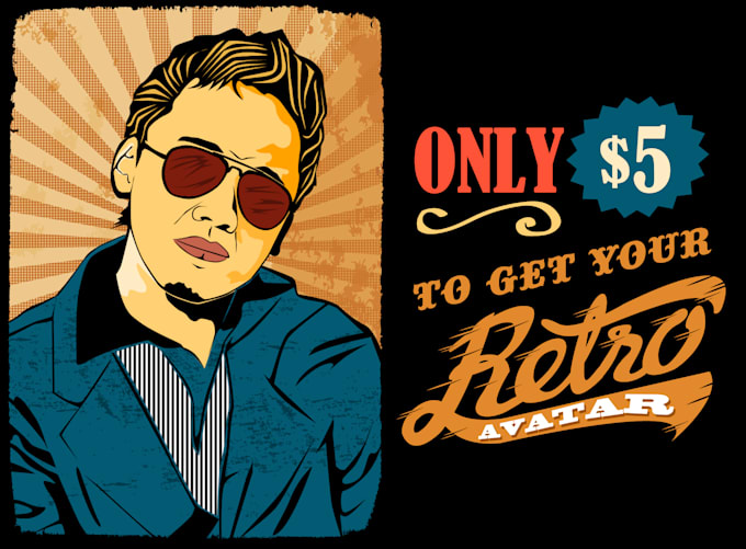 Draw your retro style avatar for facebook or gift by Fahmirul | Fiverr