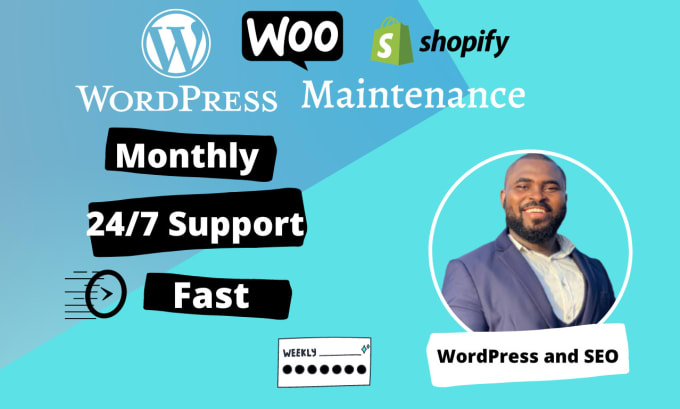 Fornire manutenzione e supporto mensili del sito web wordpress