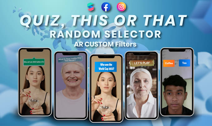 Create random selector, this or that, quiz filter for facebook and ...