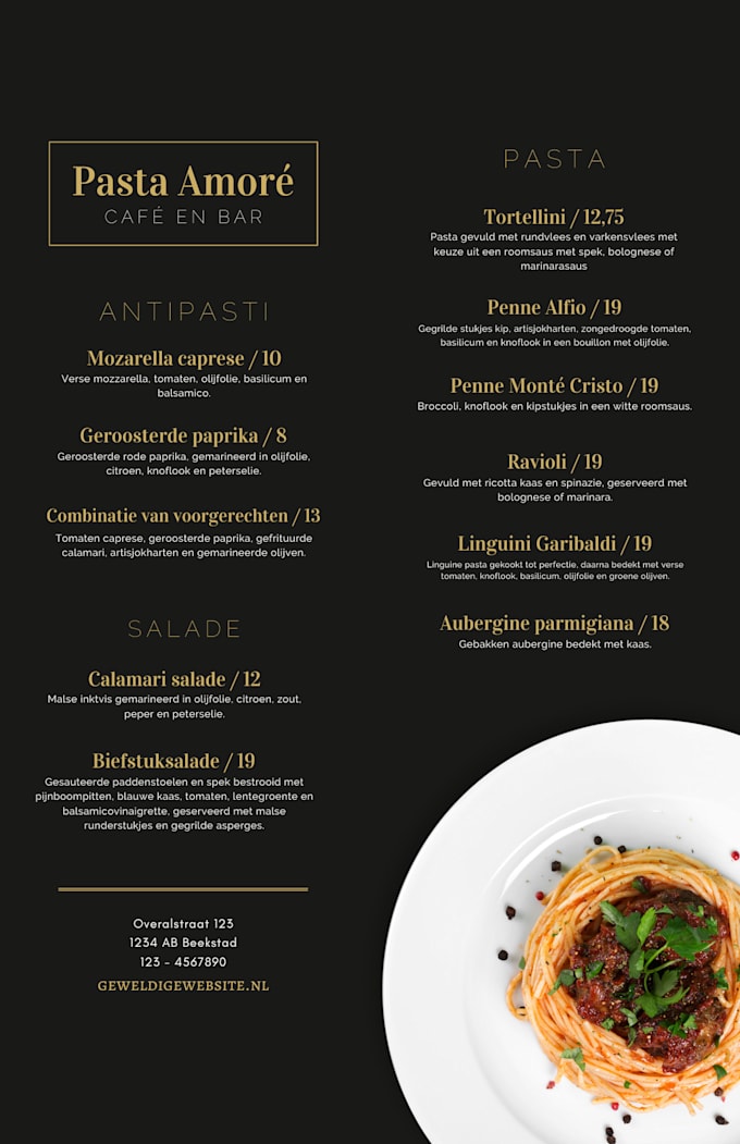Make a professional restaurant menu design by Borislourdaux | Fiverr