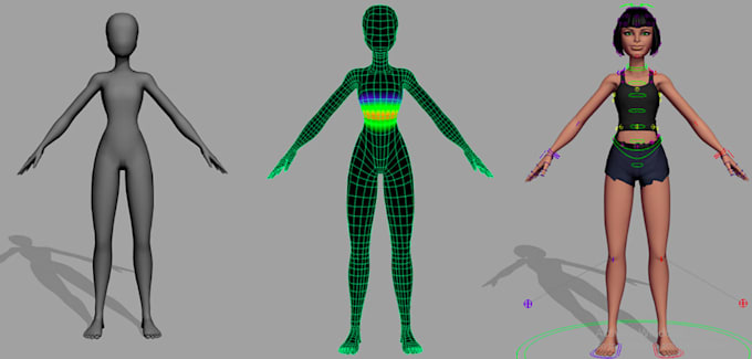 3d humanoid character,3d character rig to unreal engine 4or5 mannequin ...