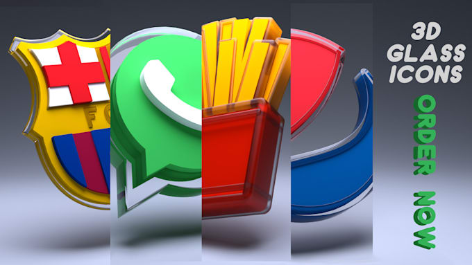 Transform your regular icon or logo into 3d glass icon by Belagiahanna ...