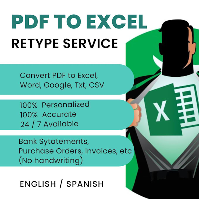 Convert pdf to excel confident data by Jdescobar72 | Fiverr