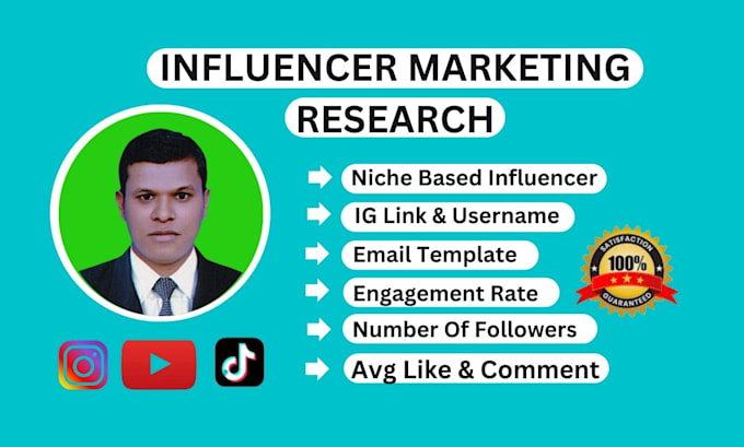 Research And Find Best Instagram Youtube Tiktok Influencer For