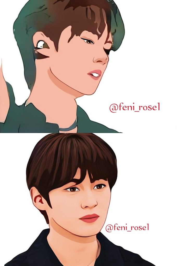 Draw your face into vector or vexel illustration portraits by Fenirose ...