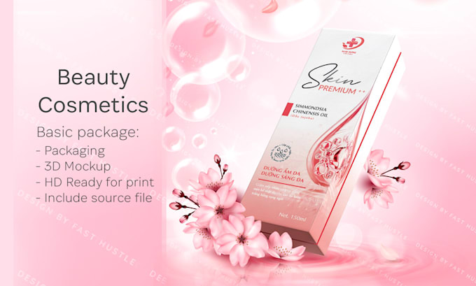 Design beauty cosmetics box packaging, product label, 3d mockup by ...