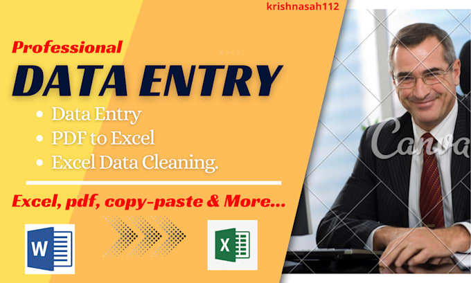 Do data entry, typing, data cleaning, pdf to excel by Krishnasah112 | Fiverr
