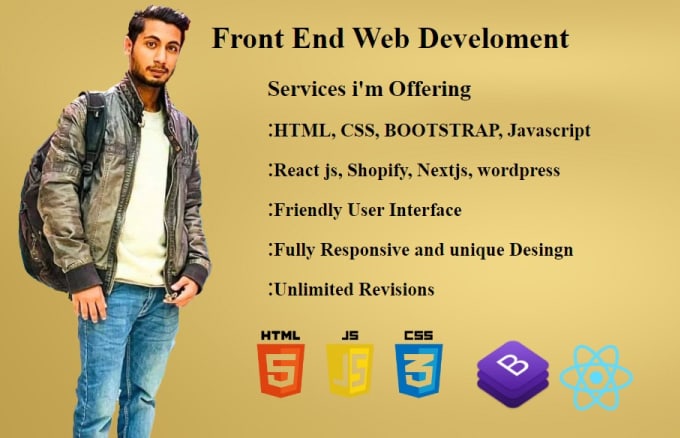 Front End Web Developer Using Html Css Bootstrap Javascript React Worldpress By Shahzad659 Fiverr