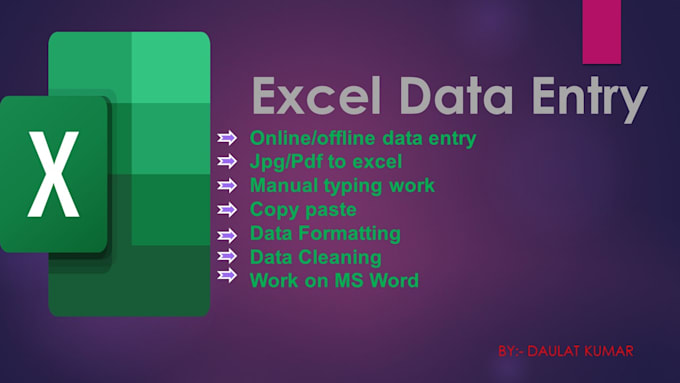 Do data entry, copy paste, excel data entry work, excel data formatting by Daulatkumar87 | Fiverr