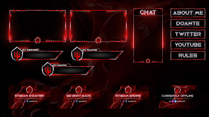Design custom animated twitch stream overlay package for you by Shams ...