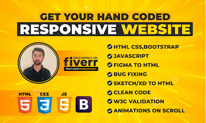 Do Front End Development In Html Css Javascript Bootstrap By