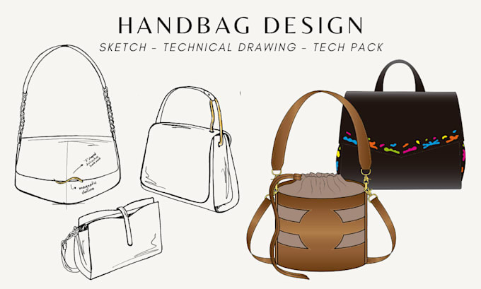 handbag technical sketch