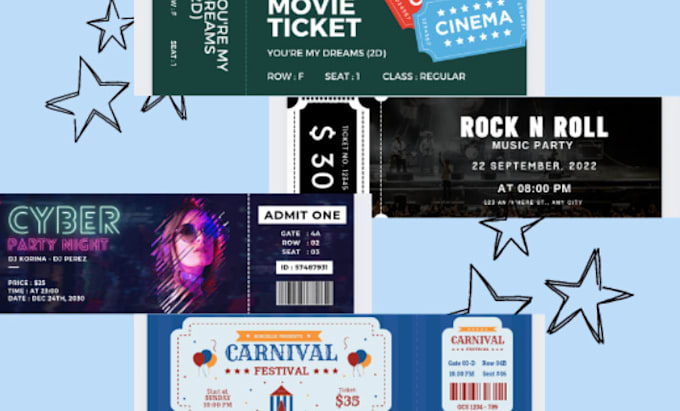 Create trendy invitation, party pass for any occasion by Idesignbee1 ...