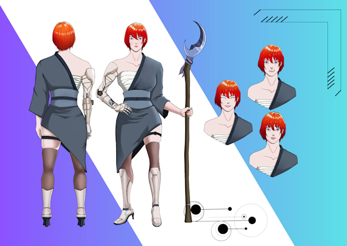 Draw reference sheet for your character concept by Iruyakenzi | Fiverr