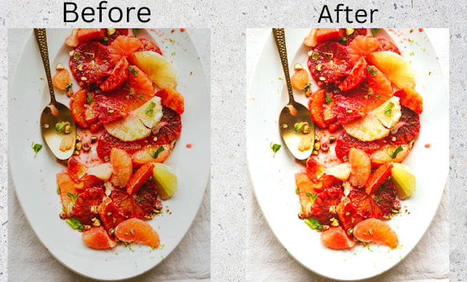 Edit food photography pictures images editing to make it look ...
