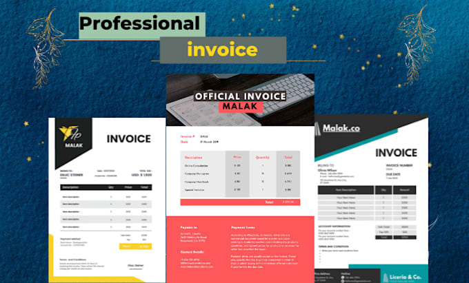Design professional invoice template instant by Malakmohsinkhan | Fiverr