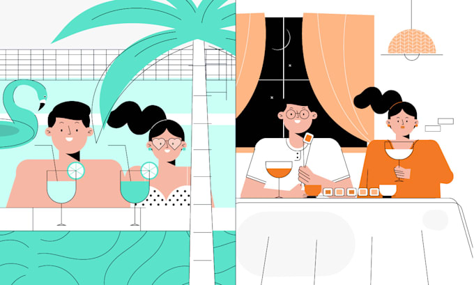 Create original flat vector illustrations by Samcreatif | Fiverr