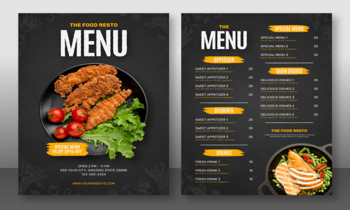 Do menu design, food menu, restaurant menu, and price list in less than 24 hours by ...