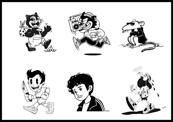 Create flash tattoos in 40s cartoon style by Ethane0designer | Fiverr