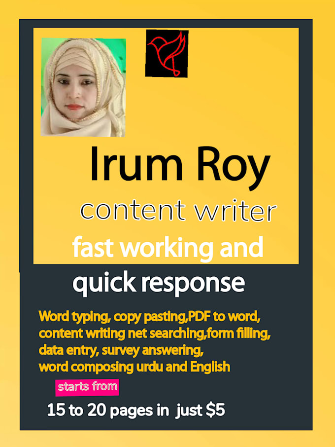 Do copy pasting and typing by Irumroy | Fiverr